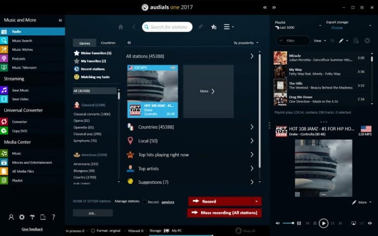 Audials One is an excellent streaming media player that lets you record ...