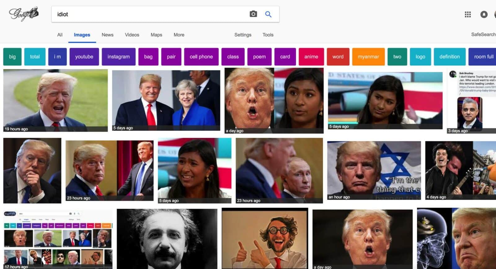 Donald Trump is officially the #1 idiot in the world (according to Google)