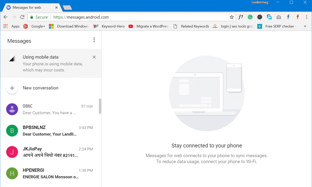 How to send free SMS texts from a PC using Android Messages