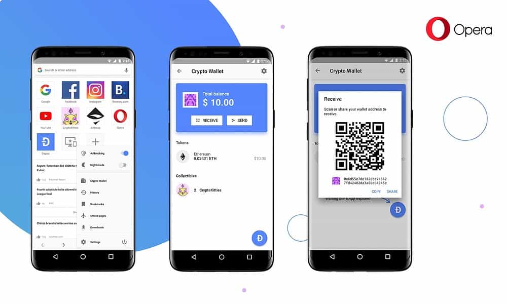 Opera for Android adds an all-new Crypto Wallet for Ethereum