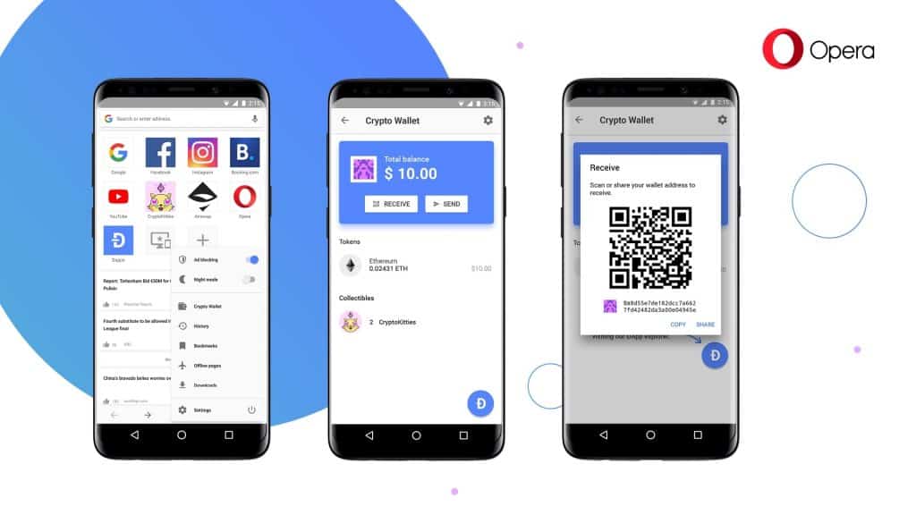 Opera for Android adds an all-new Crypto Wallet for Ethereum
