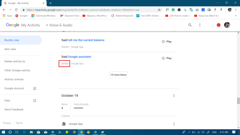 How to delete Google Assistant voice command history