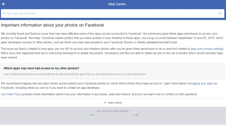 Facebook's Photo Leak: Here's how to check if you were affected