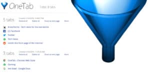OneTab is a lightweight Chrome extension to manage your tab addiction
