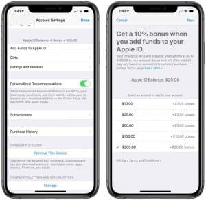 Add funds to your Apple ID account and you'll get a little extra from Apple