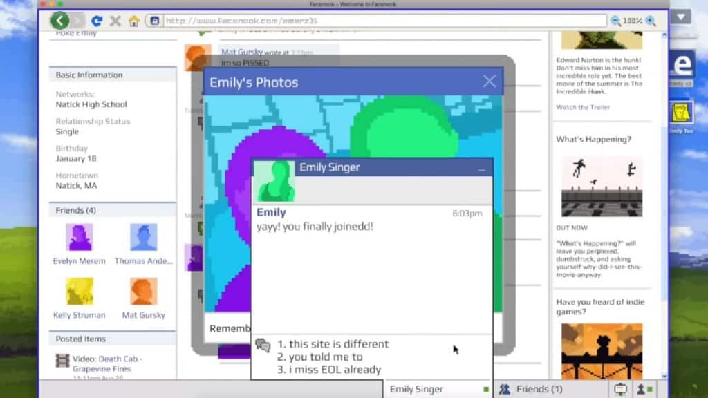 Get nostalgic for Facebook with the new Emily is Away