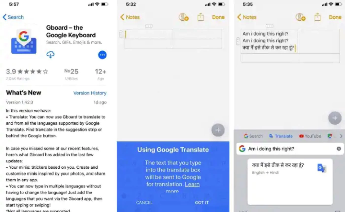 You can now use Google Translate in Gboard for iOS