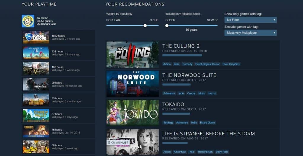 Steam has a new tool that uses AI to recommend games to you