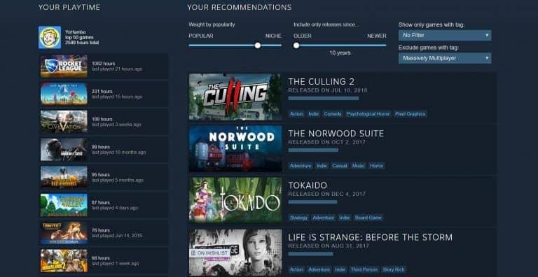 Steam has a new tool that uses AI to recommend games to you