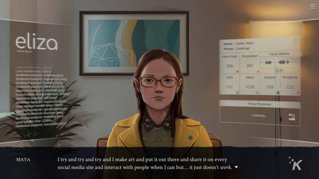Interview: Eliza is a visual novel about an AI therapist