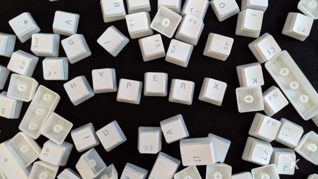 You can now get white custom keycaps for your HyperX keyboards