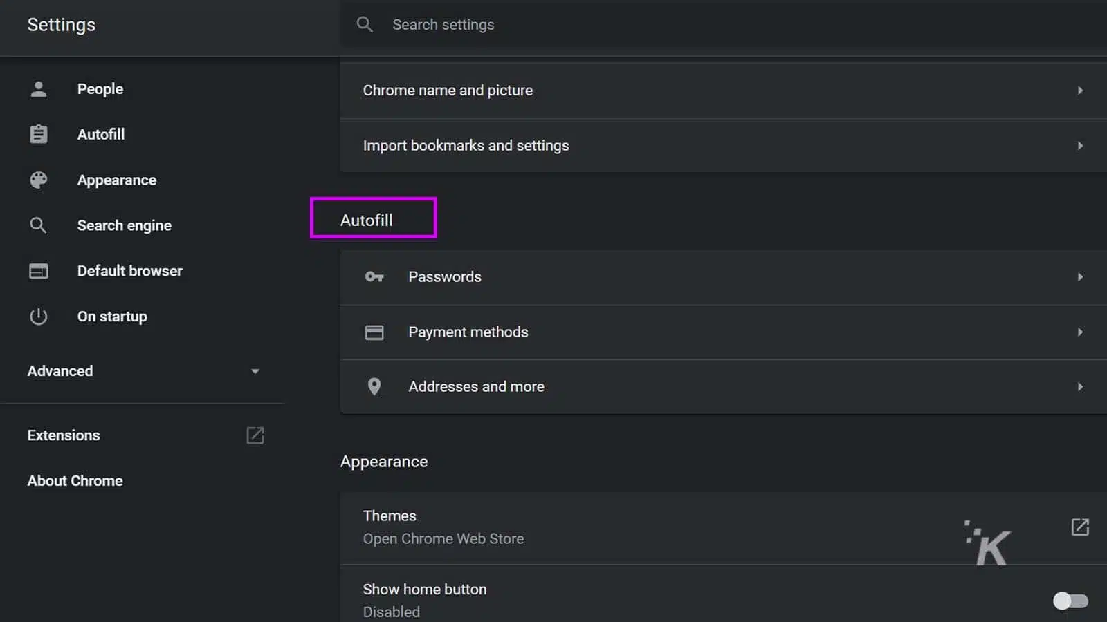 How to change Google Chrome’s Autofill settings | KnowTechie