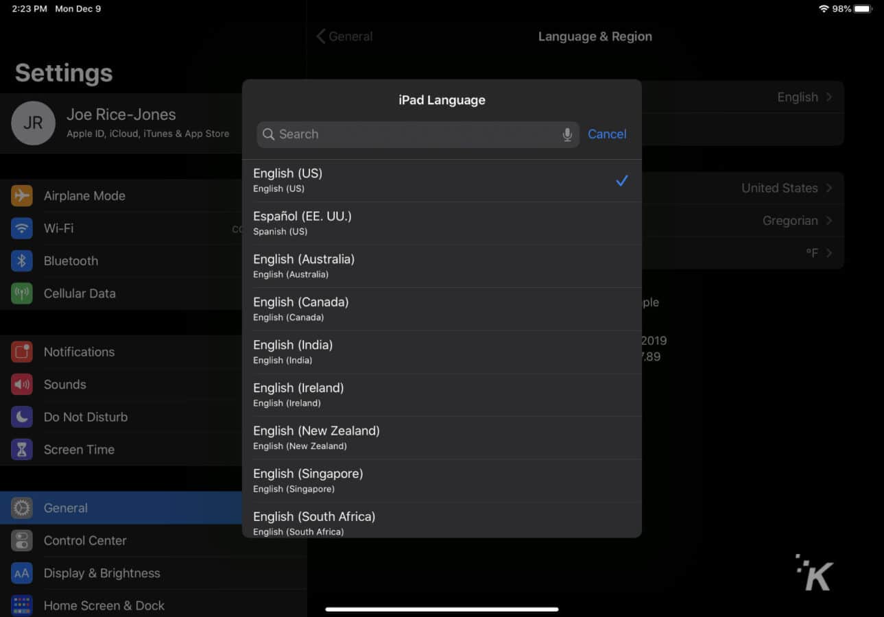 How to change the language on iPad | KnowTechie