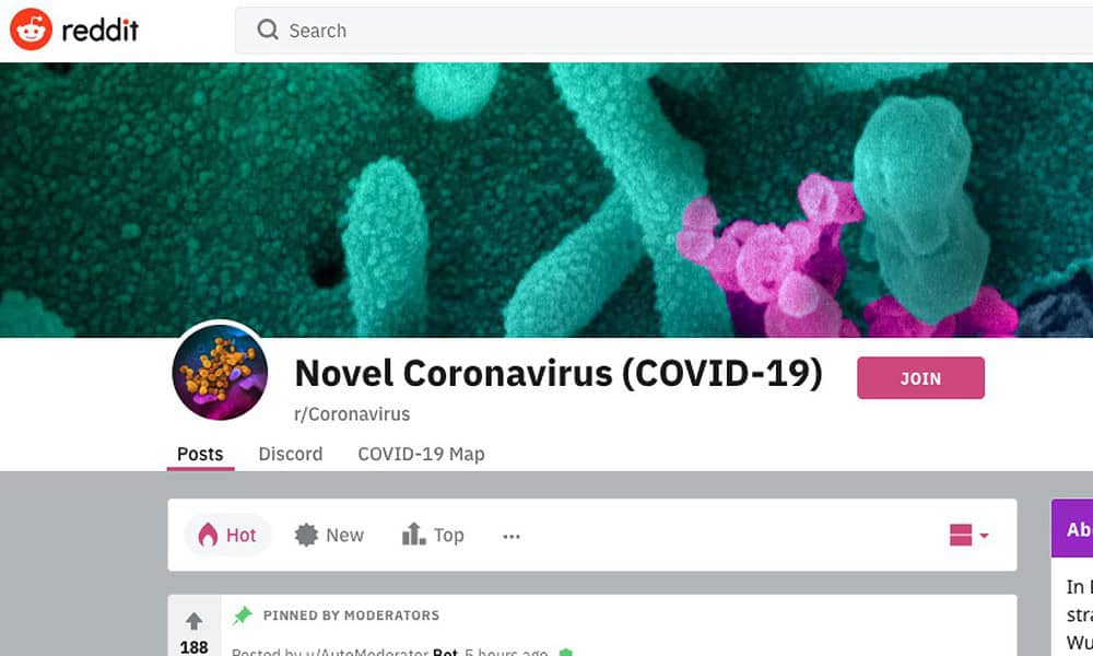Reddit’s fastest-growing subreddit right now? /r/coronavirus, of course