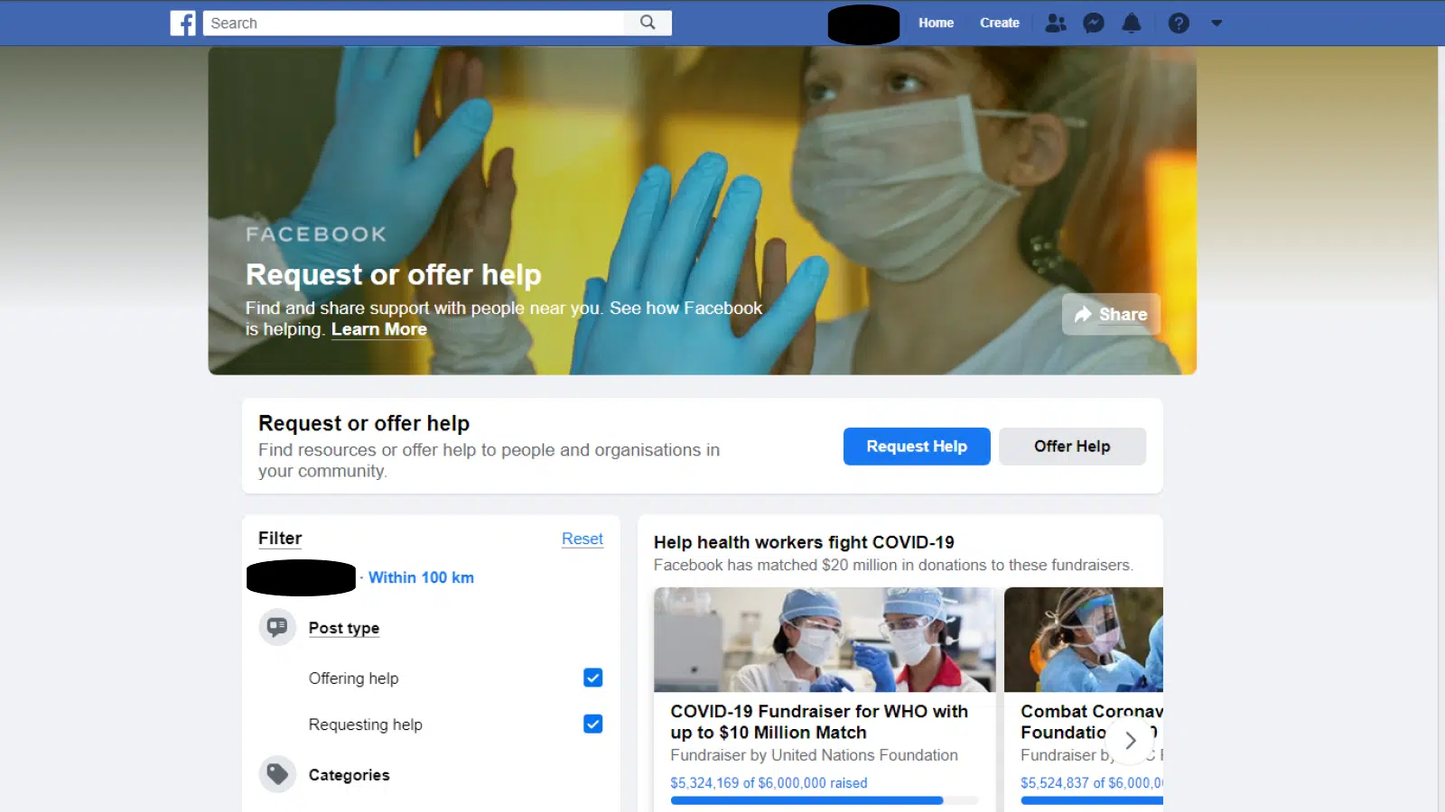 Facebook’s new “Community Help” feature lets you request or offer help