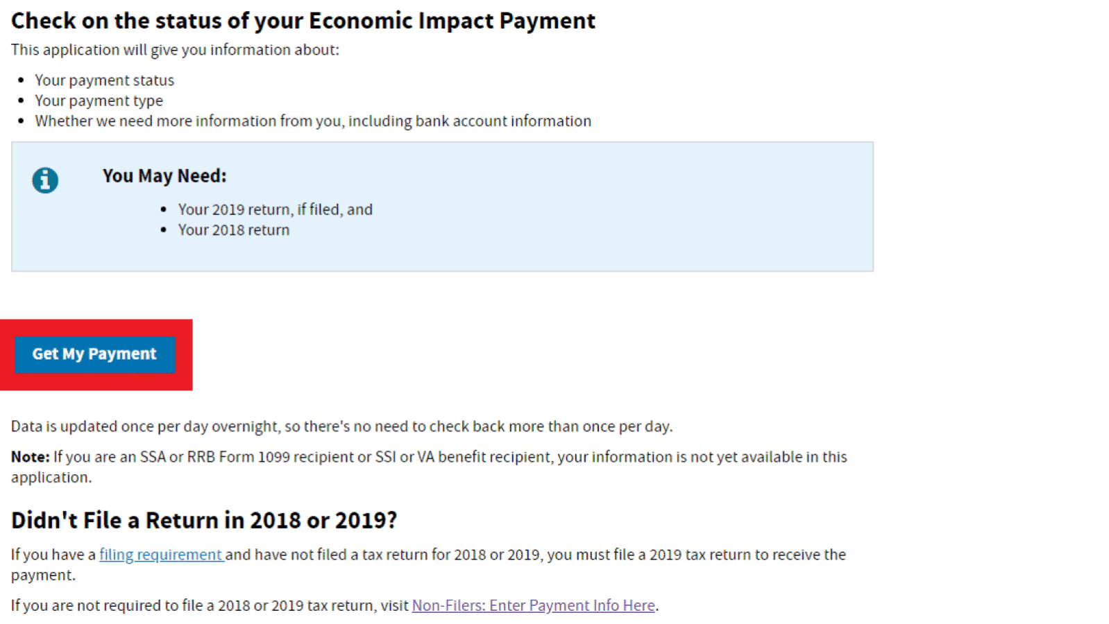 The IRS set up a page to check the status of your stimulus check