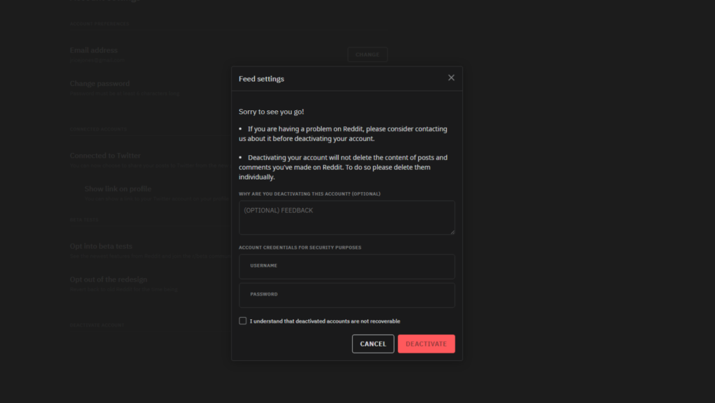 How to delete your Reddit account and posting history