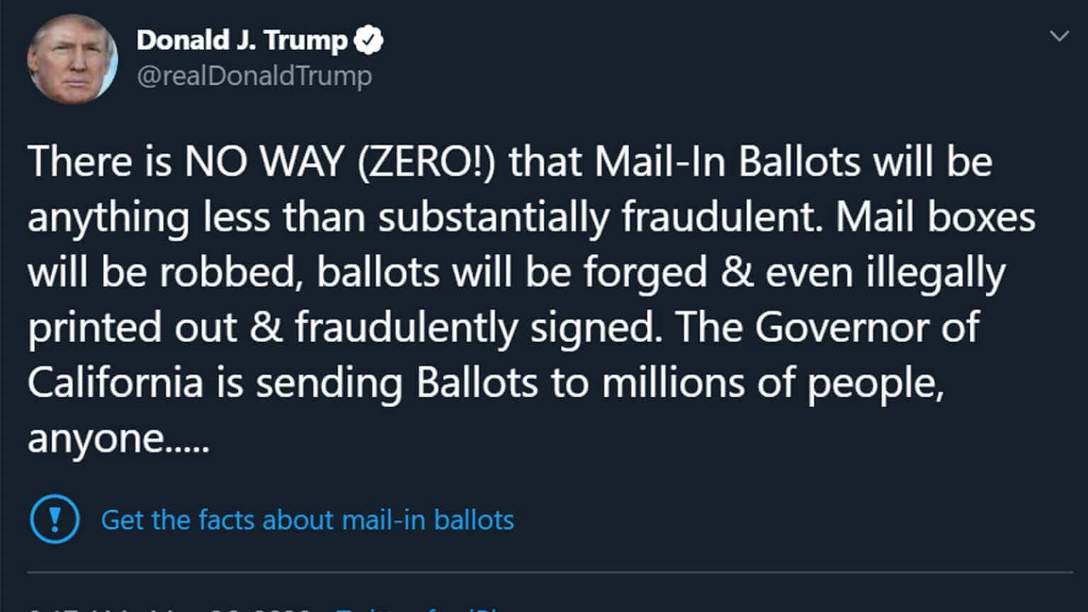 Trump was hit with a Twitter misinformation label for the first time