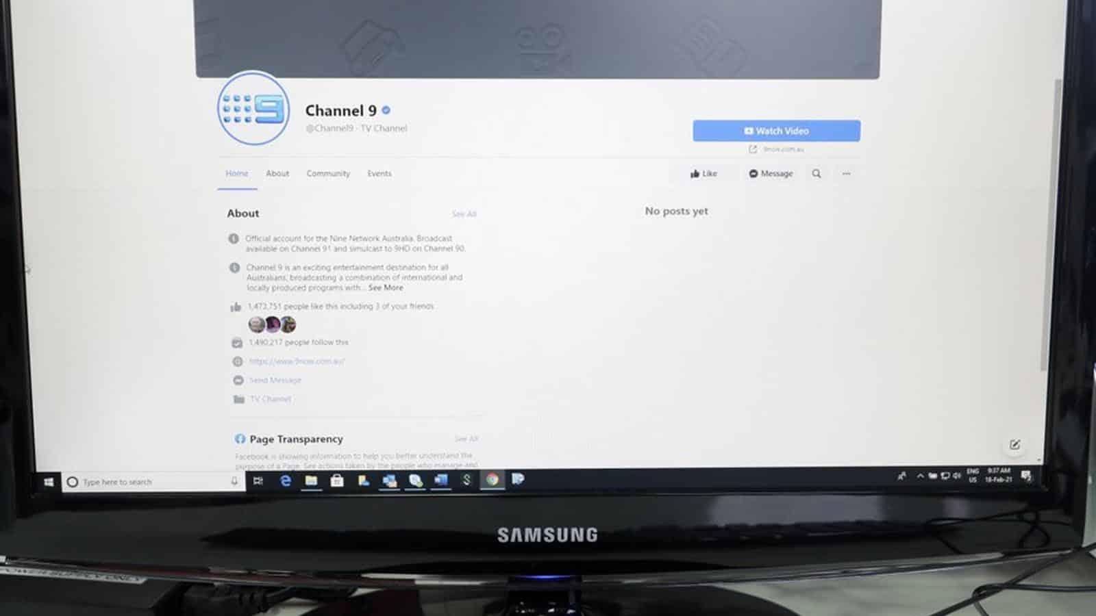 Here’s what Australian residents see when they visit Facebook news pages