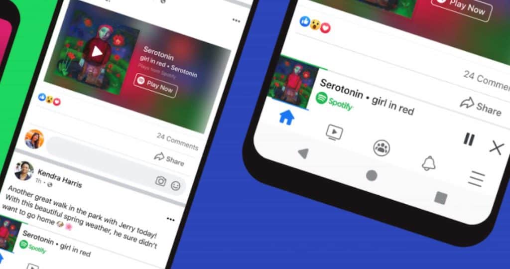 A new Spotify 'miniplayer' lets you play music directly through Facebook