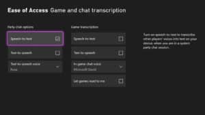How to enable text-to-speech and speech-to-text on Xbox