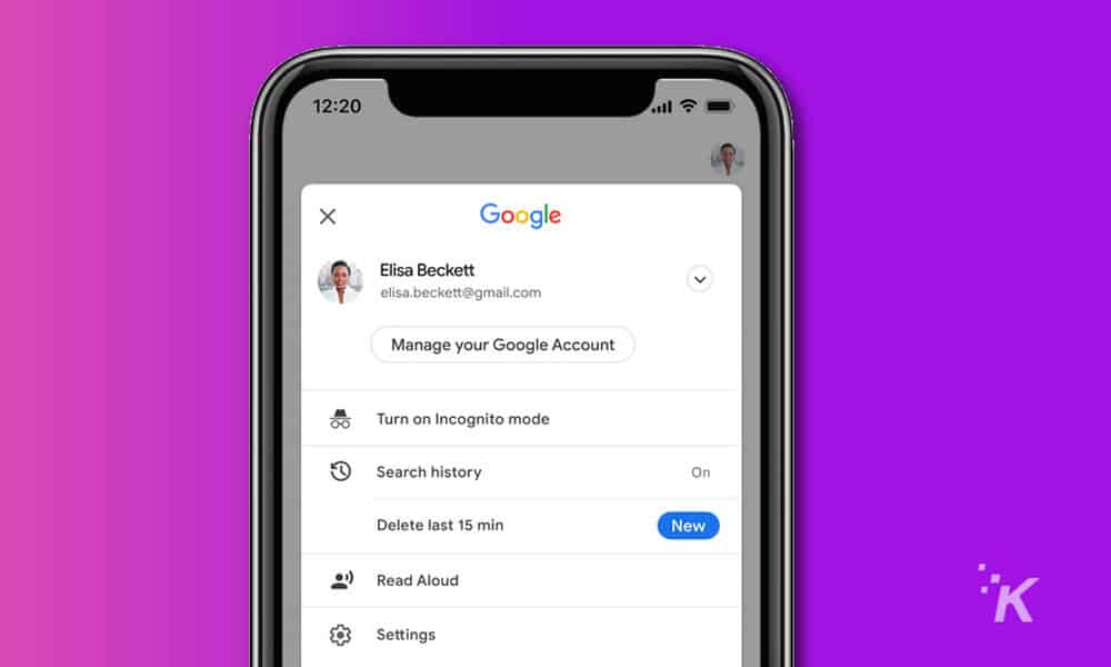 How to delete the last 15 minutes of your Google Search history