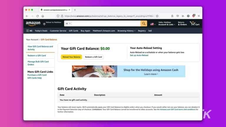 How to check your Amazon gift card balance and reload it