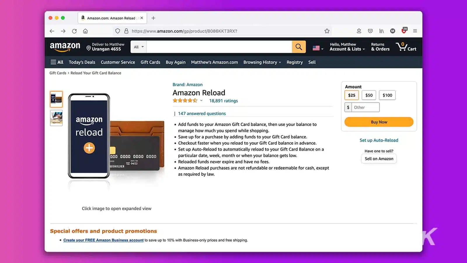 How to check your Amazon gift card balance and reload it