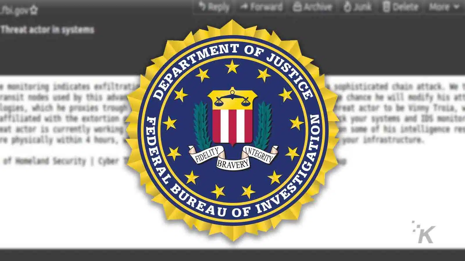 A hacked FBI email system sent out bogus cybersecurity warnings