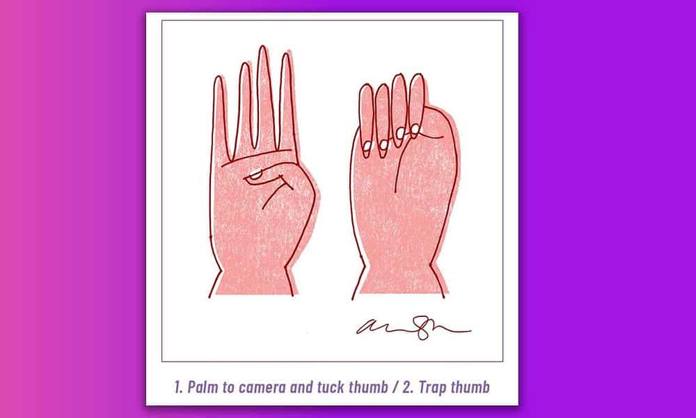 TikTok popularized this hand gesture that represents a sign for help