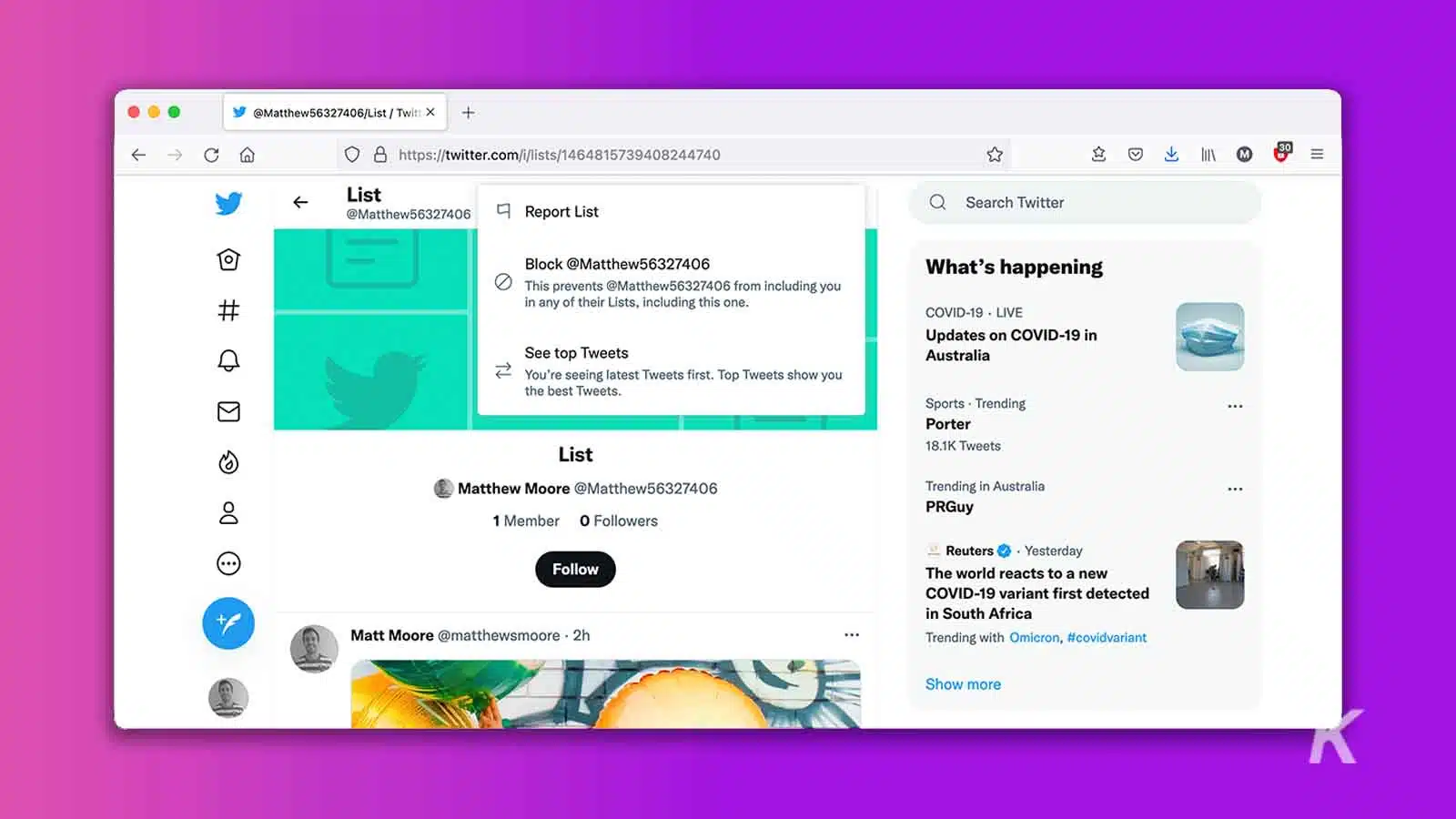 How to remove yourself from a Twitter List