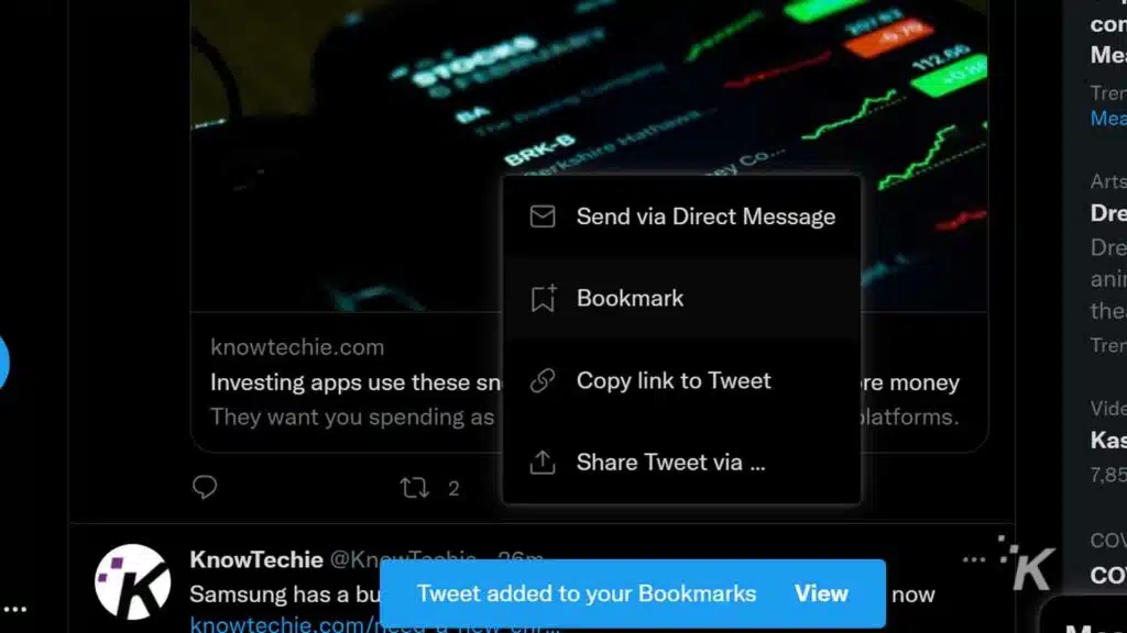 How to bookmark tweets on Twitter