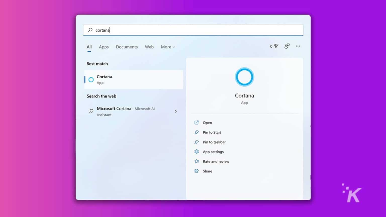 How to enable and disable Cortana in Windows 11