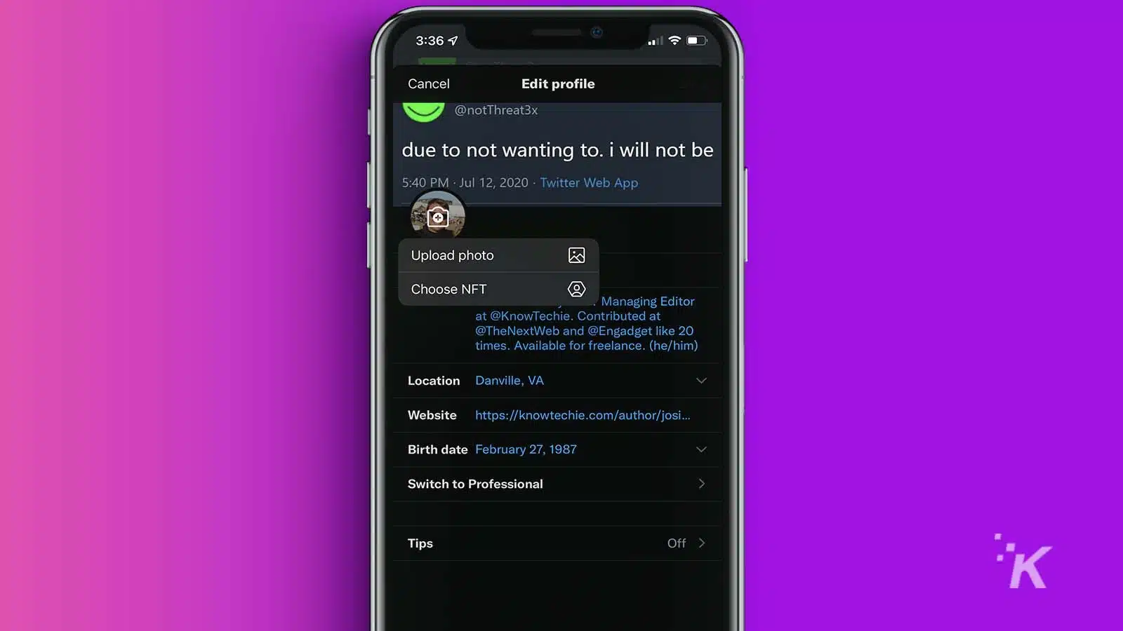 How to use an NFT as your Twitter profile picture
