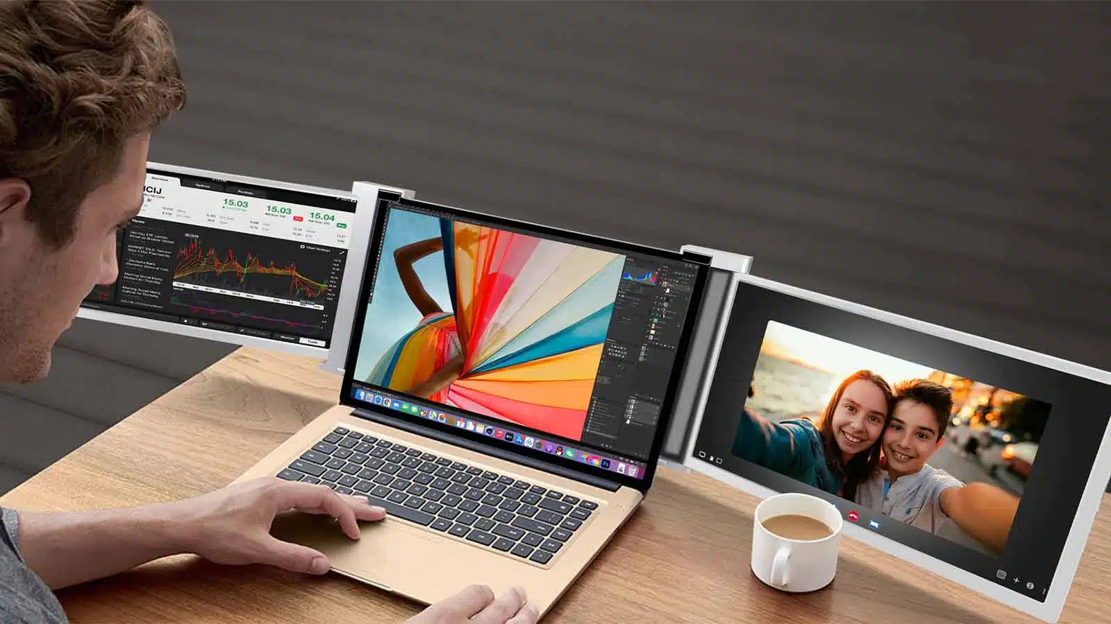 What is the aspect ratio of a laptop with a triple portable monitor ...