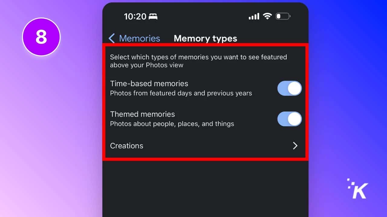 How to disable Google Photos Memories