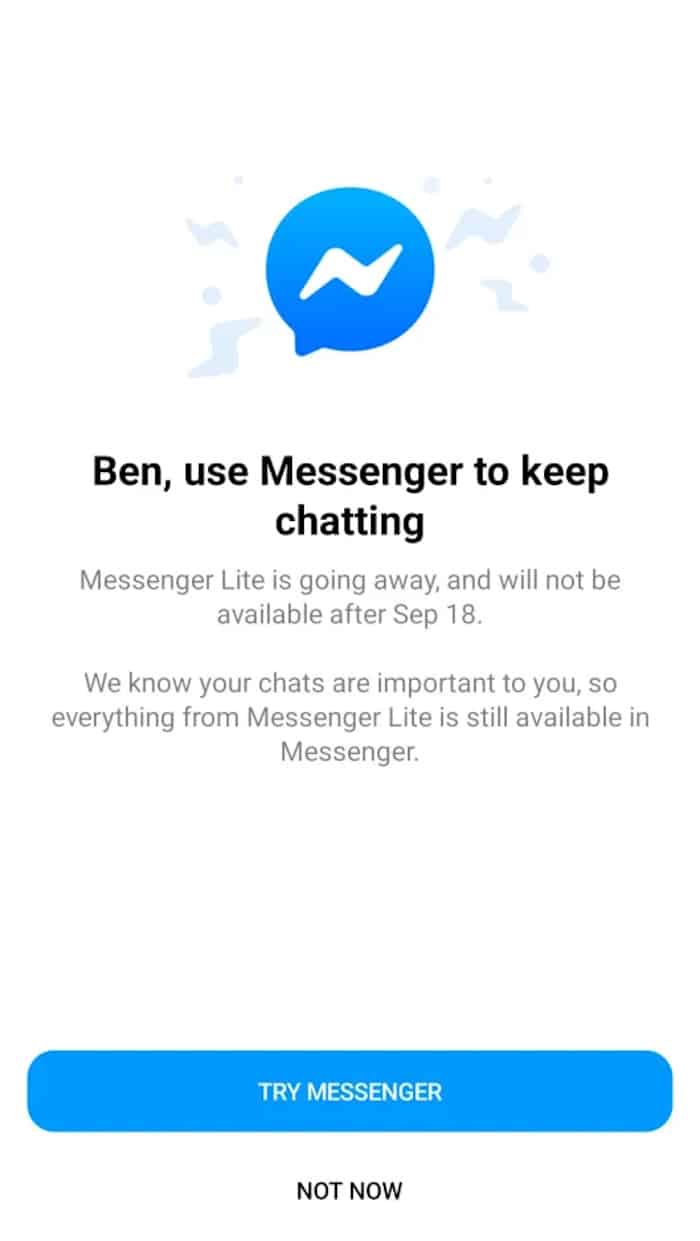 Meta is shutting down Messenger Lite app for Android