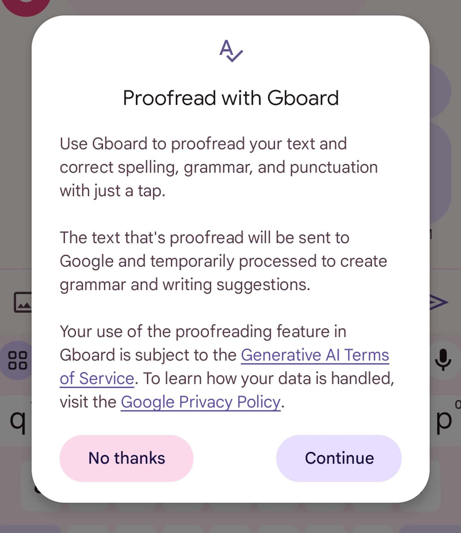 No more grammar mistakes with the new AI-powered Gboard tool