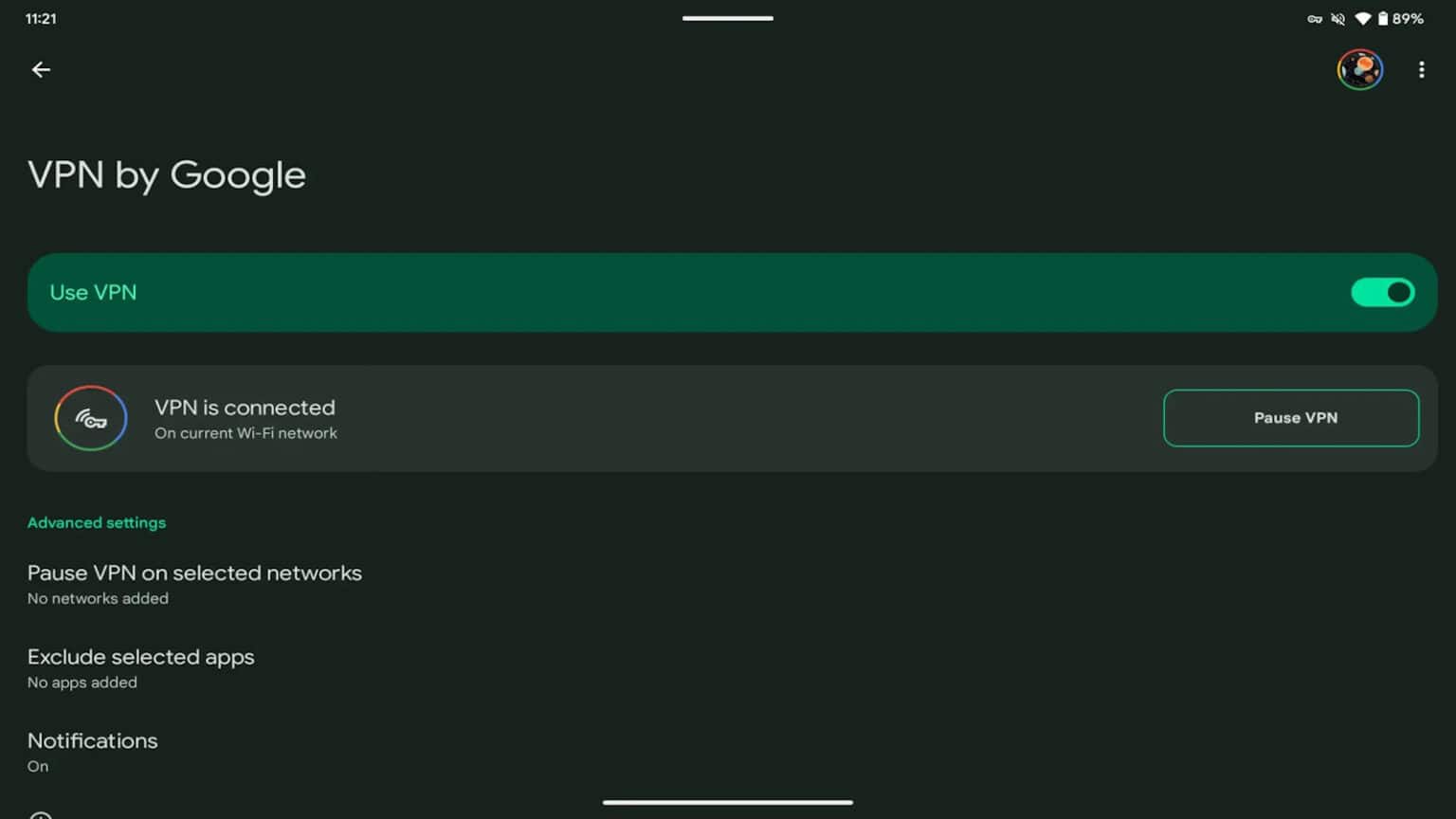 Pixel Tablet finally gets VPN by Google on Android 15