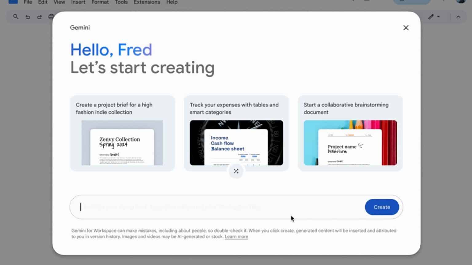 Google Docs gets supercharged with Help Me Create feature