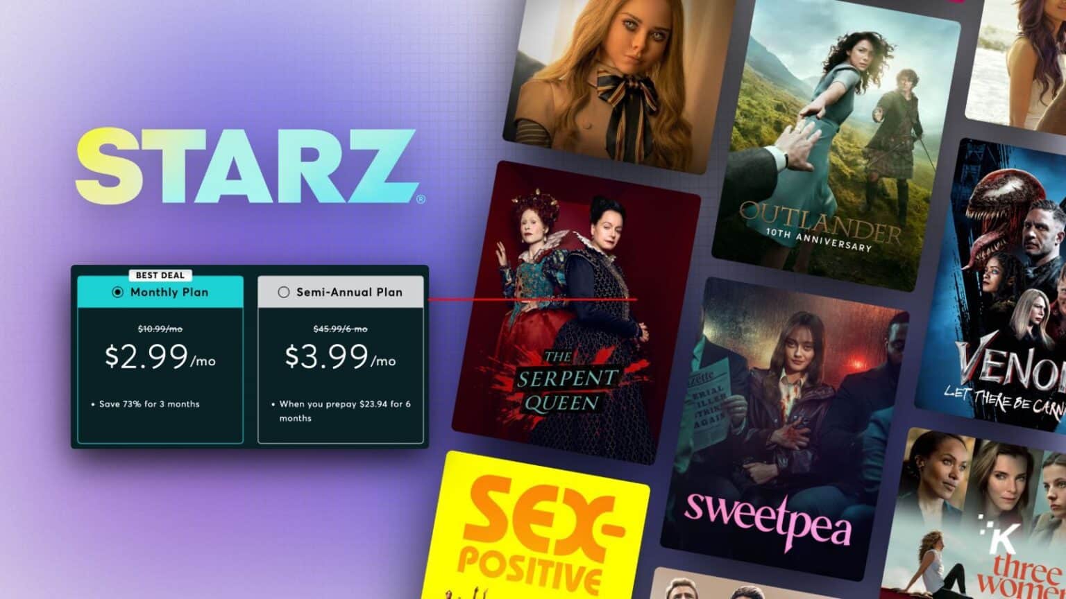 Hurry! Grab 3 months of Starz for just $3 a month